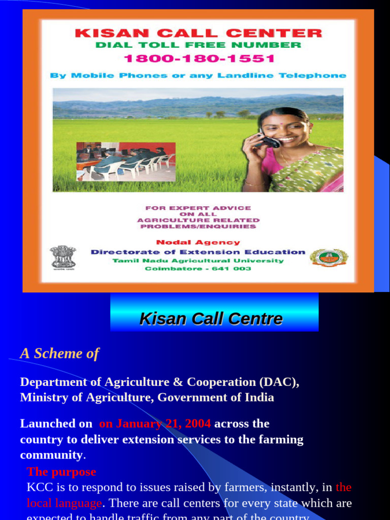 Kisan Call Centre: Overview and Operations | PDF | Agriculture | Computing