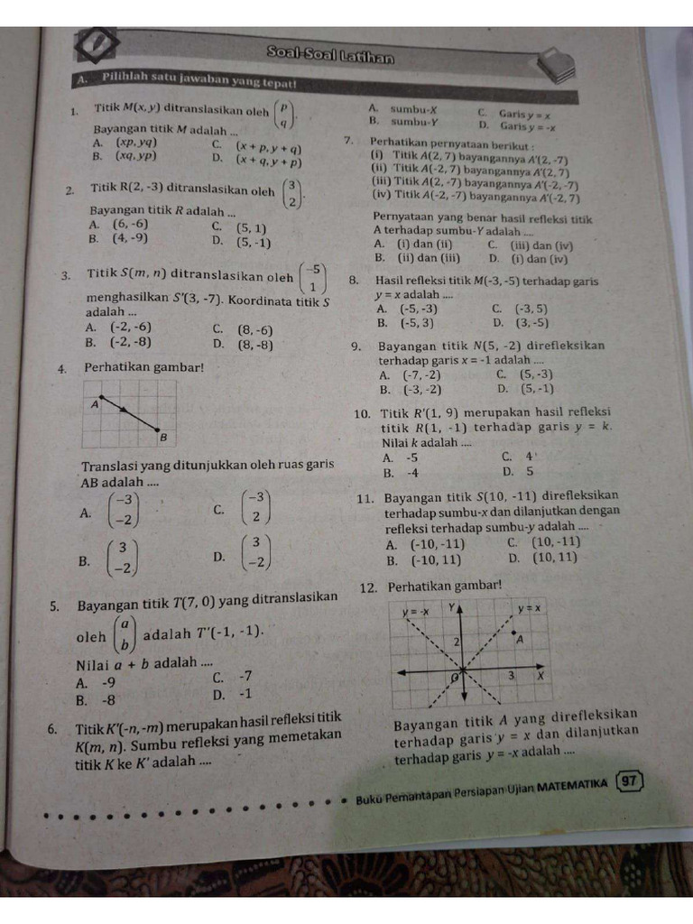 Soal Rotasi Refleksi Dan Transisi MTK Kelas 9 | PDF