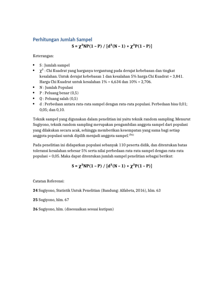 Perhitungan Jumlah Sampel | PDF
