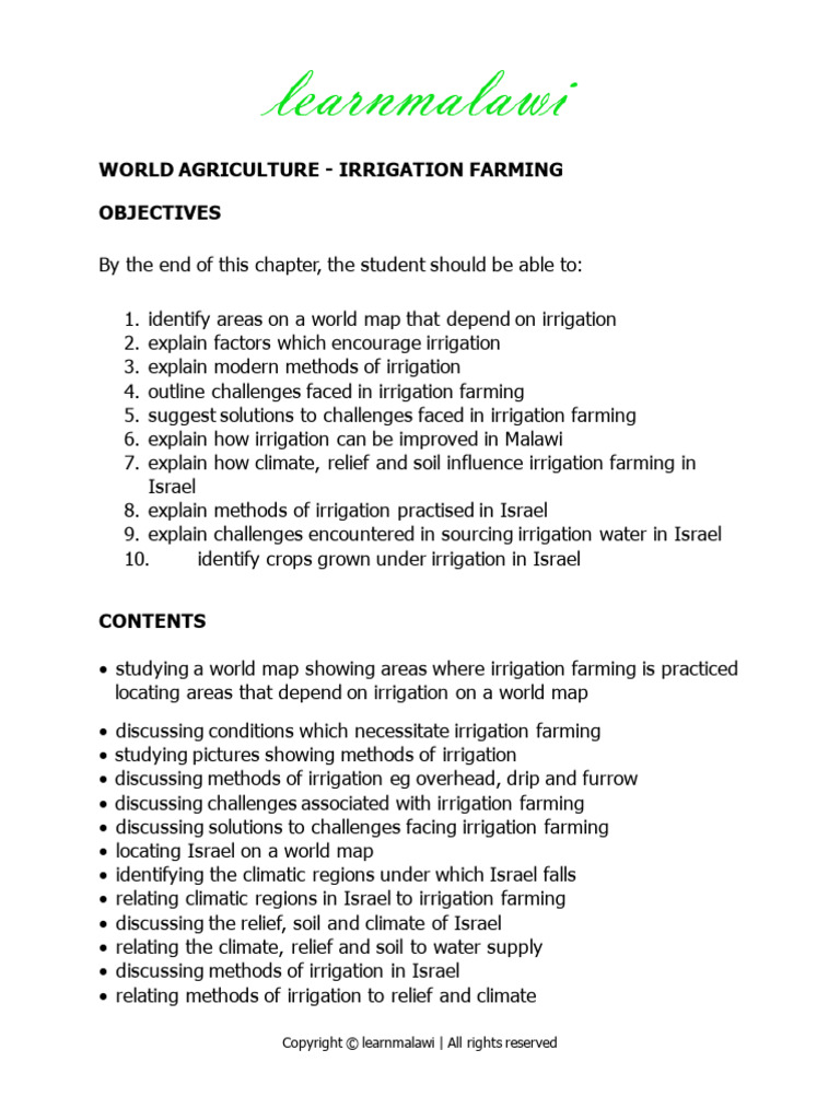 17 World Agriculture - Irrigation Farming | PDF | Kibbutz | Irrigation