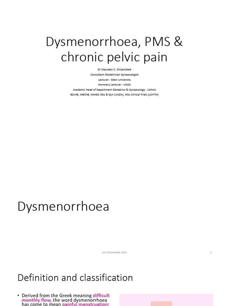 Dysmenorrhoea PMS & Chronic Pelvic Pain 2022025 - 250417 - 061735 | PDF ...