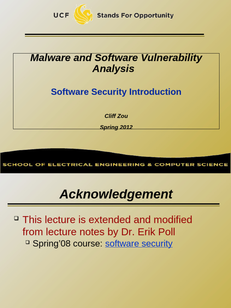 Malware and Software Vulnerability Analysis | PDF | Security | Computer Security