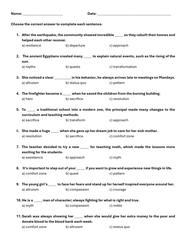 Vocab Test (B1) (From Lesson 14) | PDF