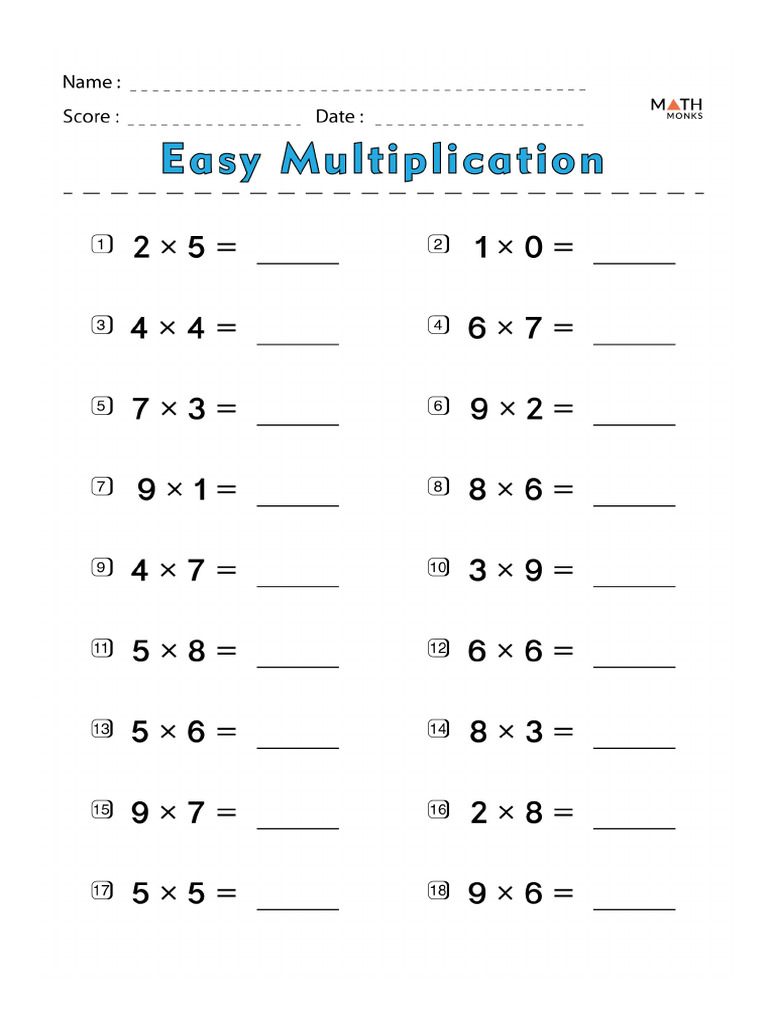 1st Grade Multiplication Worksheets (1) | PDF