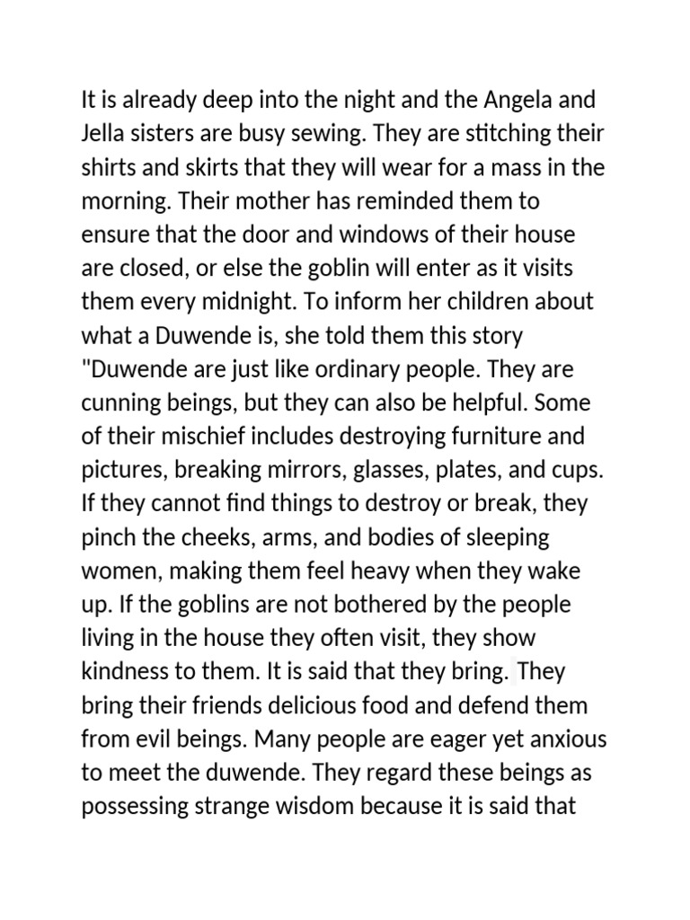 The Story About The Duwende | PDF