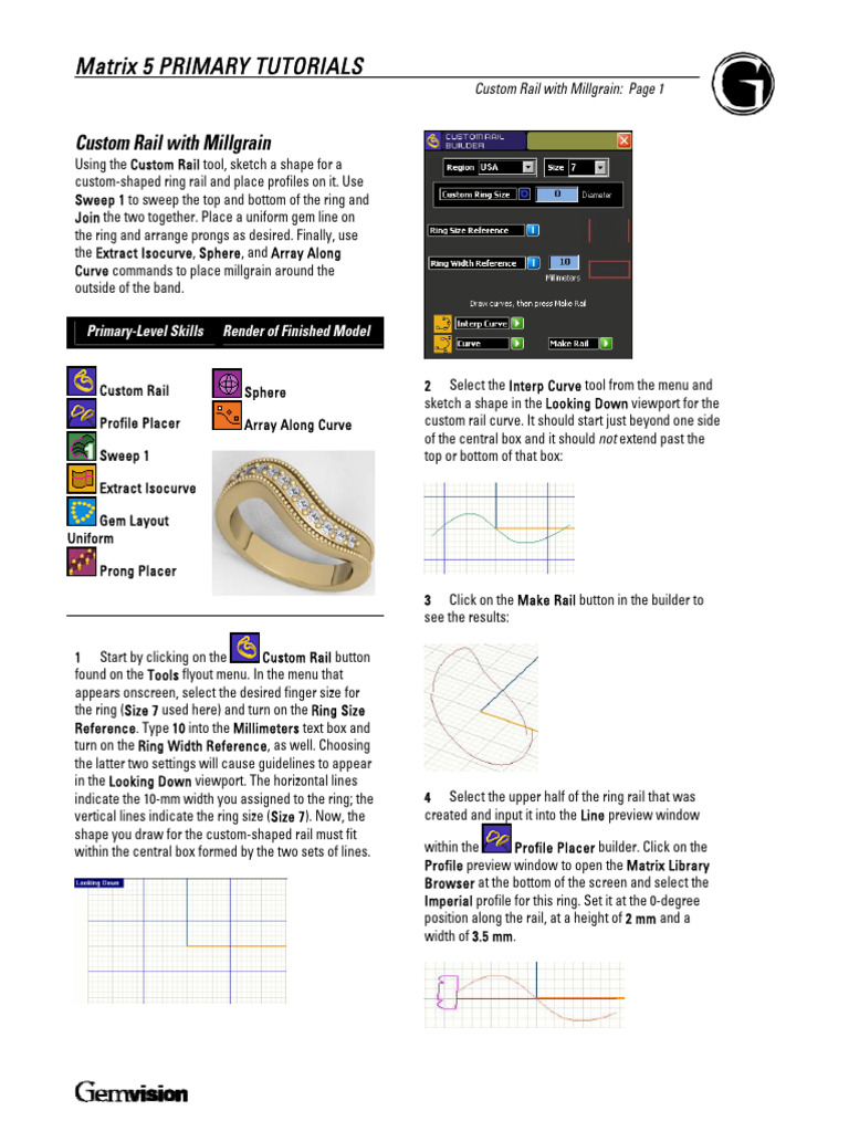 03custom Rail W Millgrain | PDF | Sphere