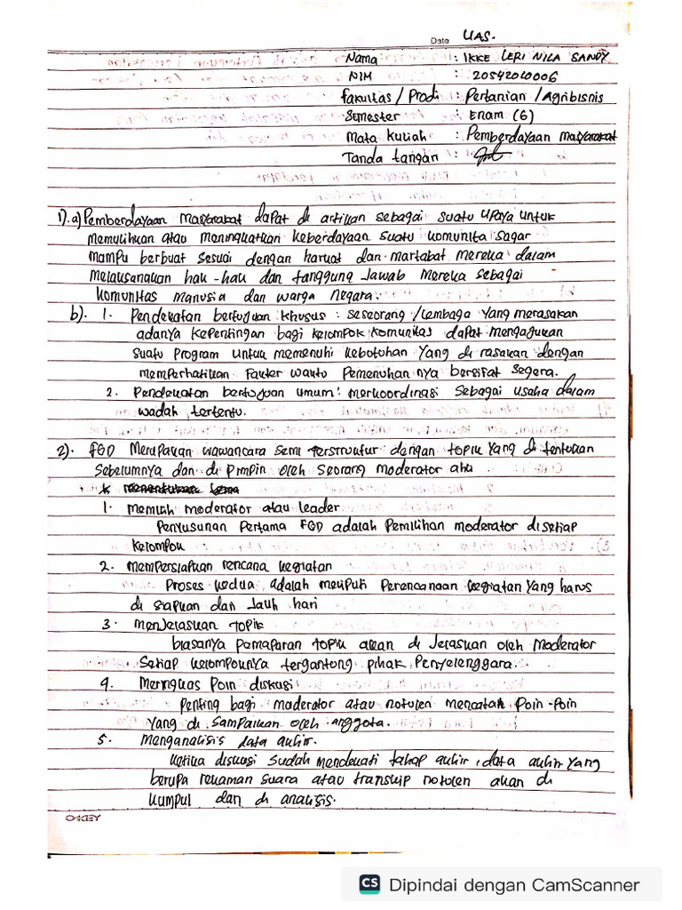 UAS Permberdayaan Masyarakat IKKE LERI NILA SANDY | PDF