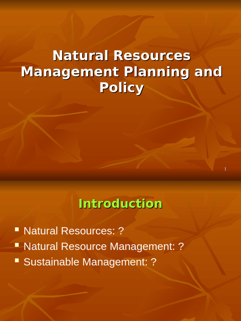 01 - 1 - Introduction - NRM Planning and Policy | PDF | Sustainability ...