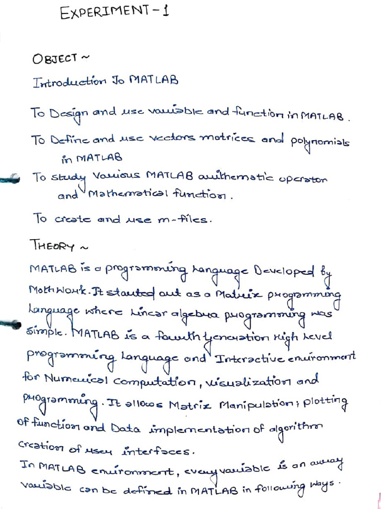 Signal System Lab Experiment -1 | PDF | Algebra | Linear Algebra