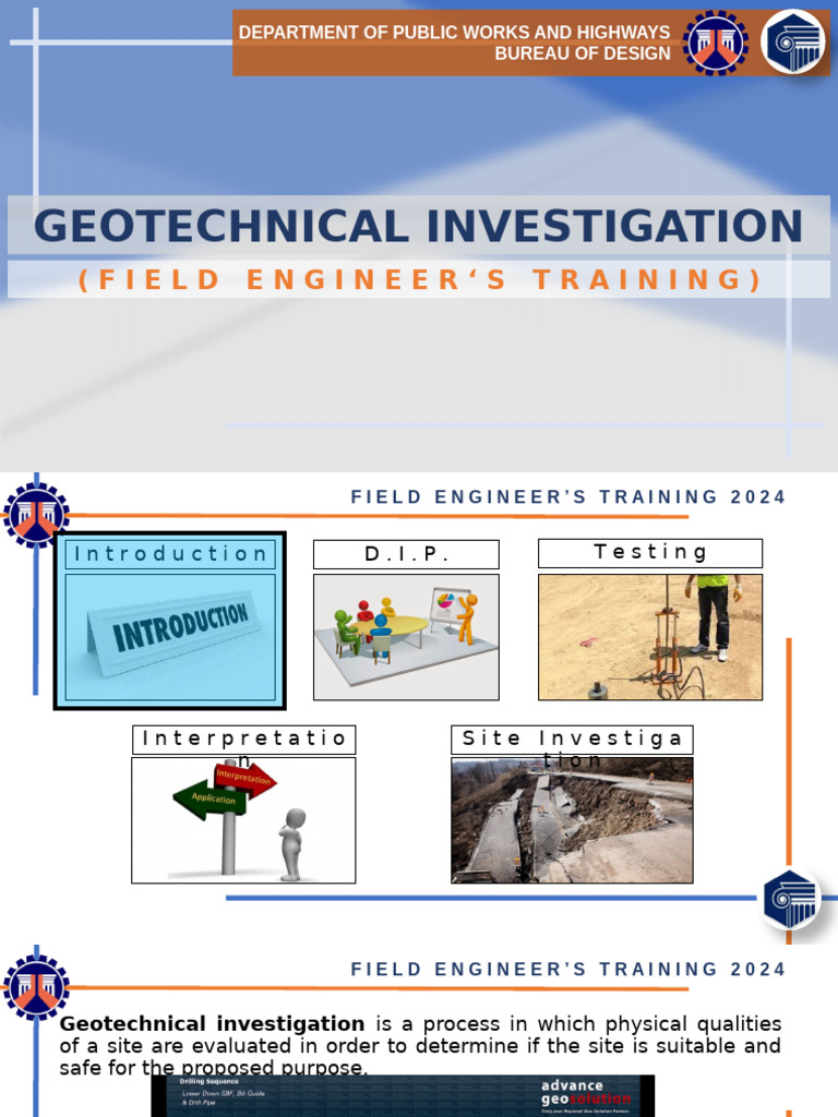 Geotechnical Investigation For Field Engineer's Training Part I ...