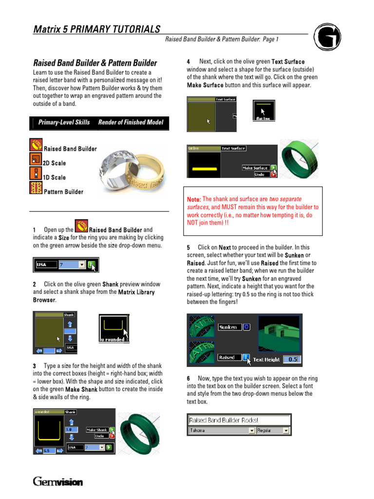 09raised Band & Pattern Builder | PDF | Menu (Computing) | Typefaces