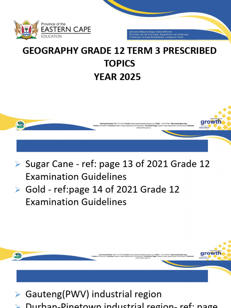 Grade 12 Geography Term 3 Topics 2025 | PDF