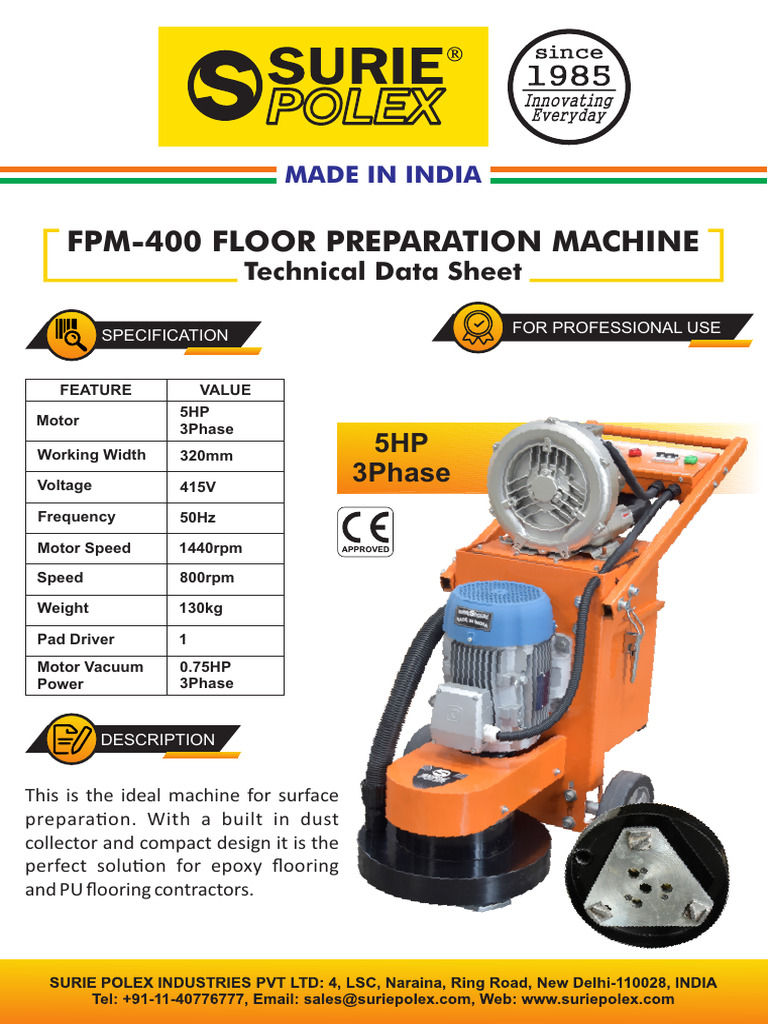 FPM-400 Floor Preparation Machine | PDF
