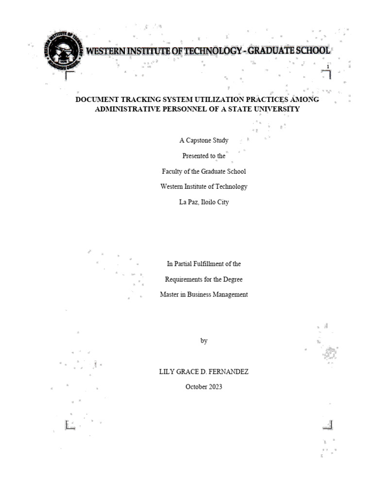 Sample Capstone Study | PDF | Doctor Of Philosophy | System