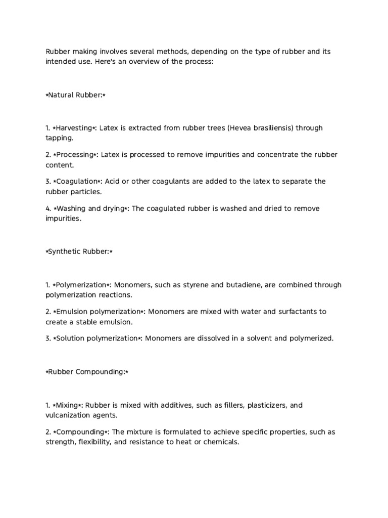 Rubber Making Method | PDF
