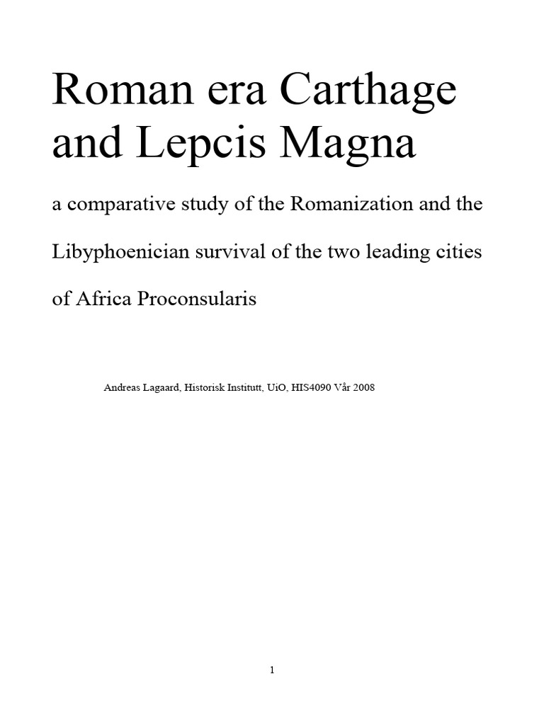 Roman Era Carthage | PDF | Canaan | Carthage