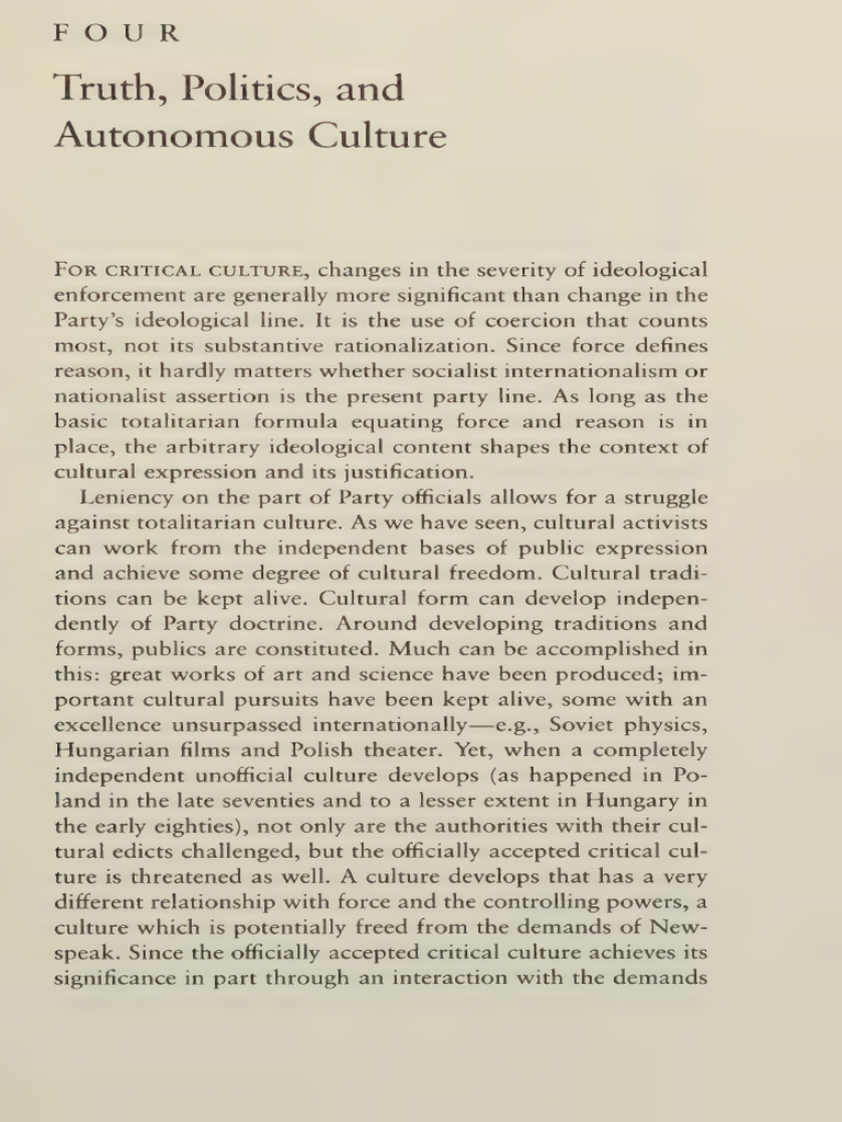 Jeffrey Goldfarb - Beyond Glasnost 87-118 | PDF | Totalitarianism | Truth