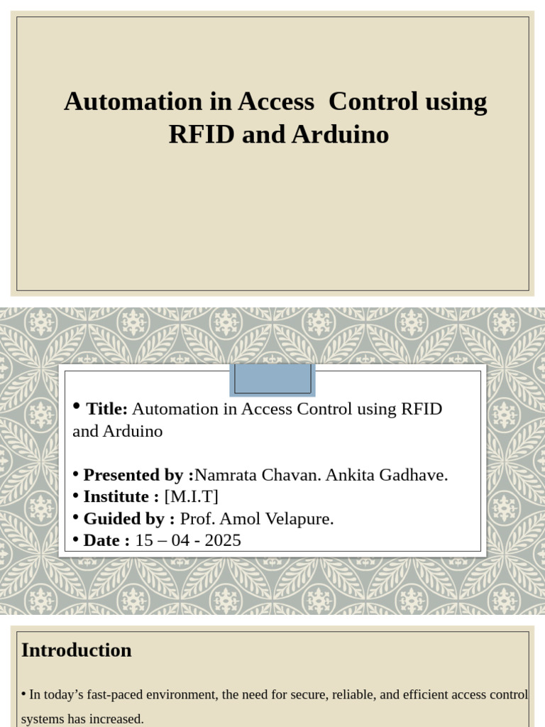 ANKITA_AND_NAMRATA_PPT 1 new (1) | PDF | Arduino | Radio Frequency Identification
