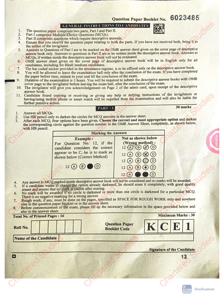 CA Intermediate Advance Account MCQ Question Paper For May 25 | PDF