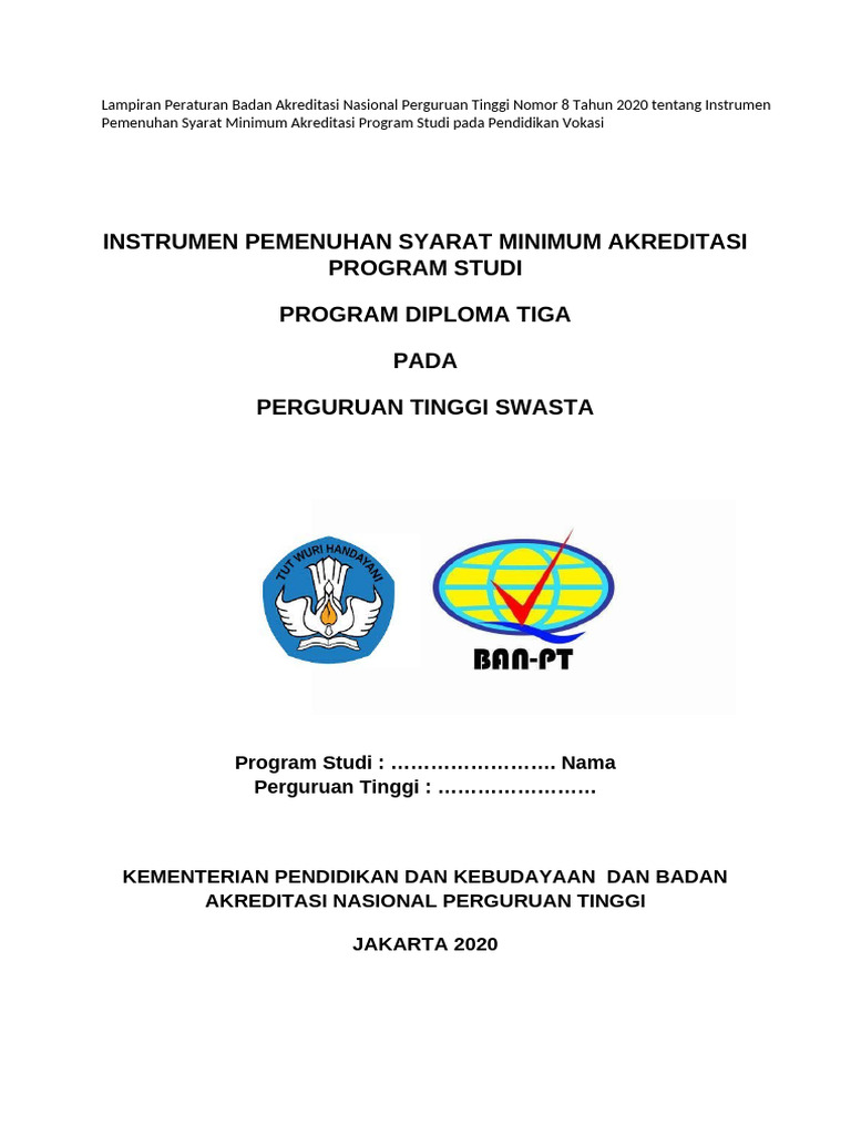 Instrumen Pembukaan Program Diploma Tiga Untuk PTS | PDF