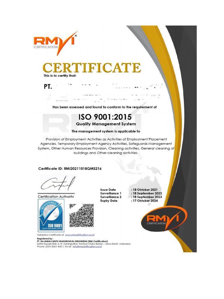Contoh ISO 9001 | PDF