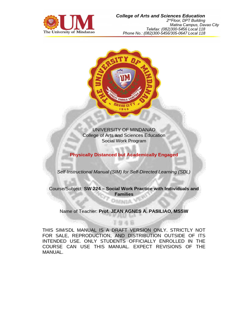 SW 224 SIM With watermarks-SEM | PDF | Feeling | Social Work