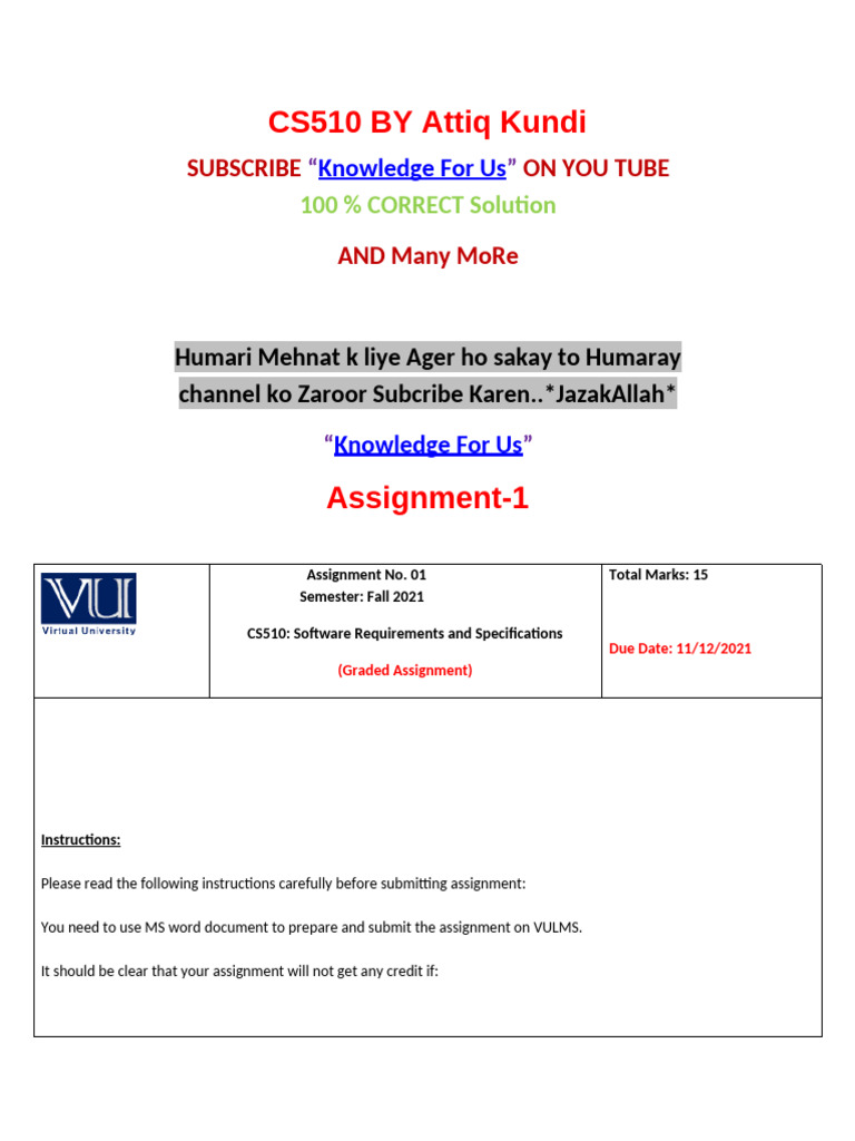 CS510 Solution 01 by Attiq Kundi | PDF | Password | Cloud Computing