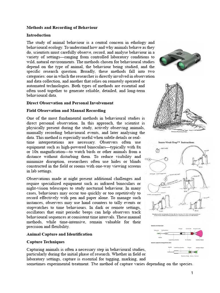 Methods and Recording of Behaviour | PDF | Telemetry | Bird Migration