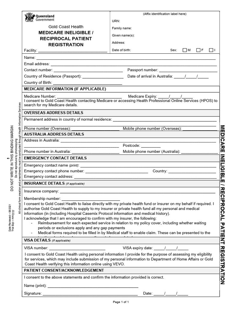 Non-Medicare Maternity Registration Form 2021 | PDF | Medicare (United ...