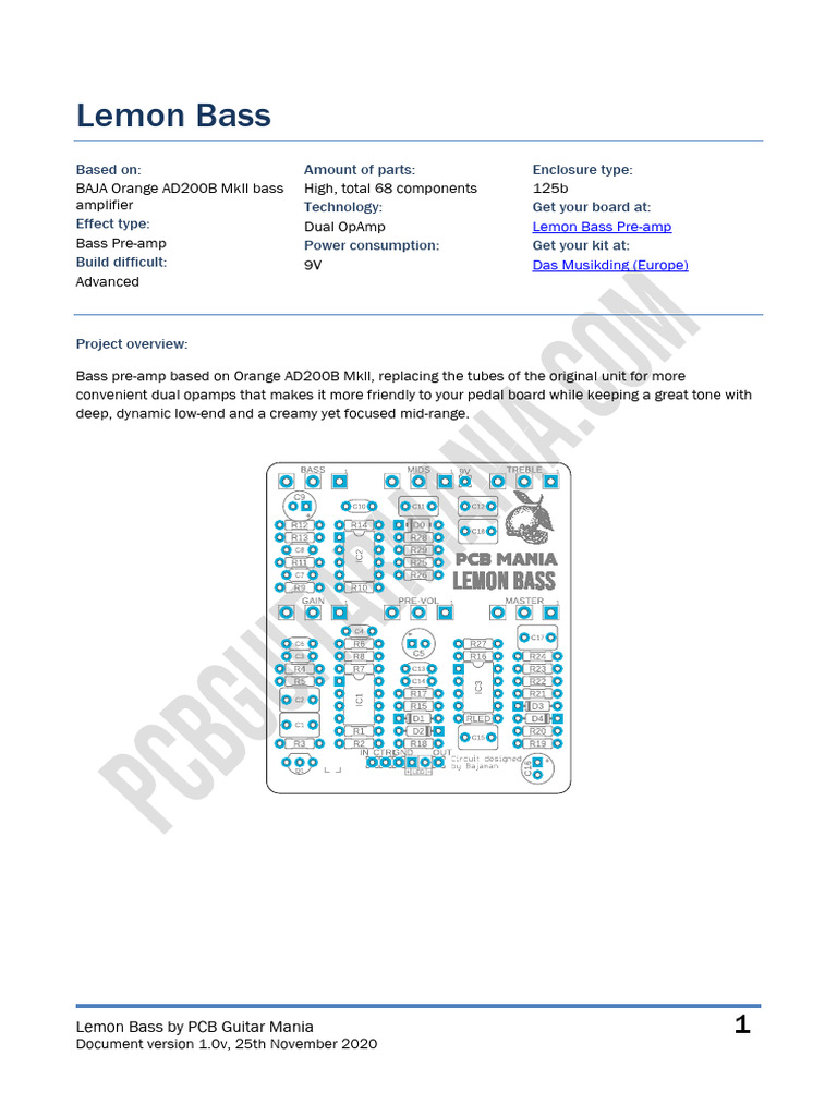 Lemon Bass Building Docs2 | PDF | Printed Circuit Board | Resistor