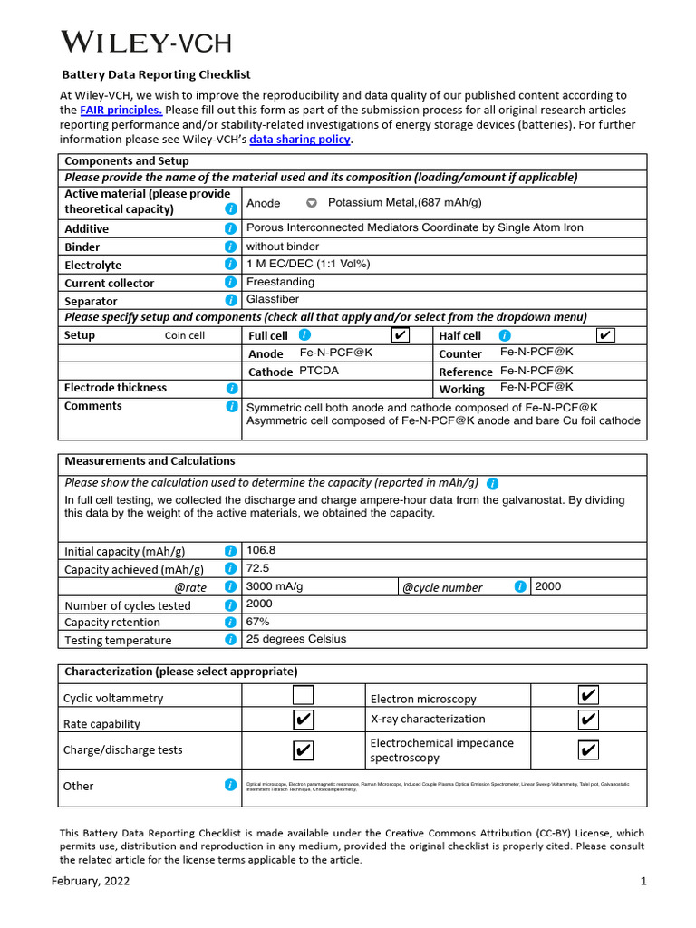 Battery - Data - Reporting - Checklist 林子淇 | PDF | Anode | Cathode