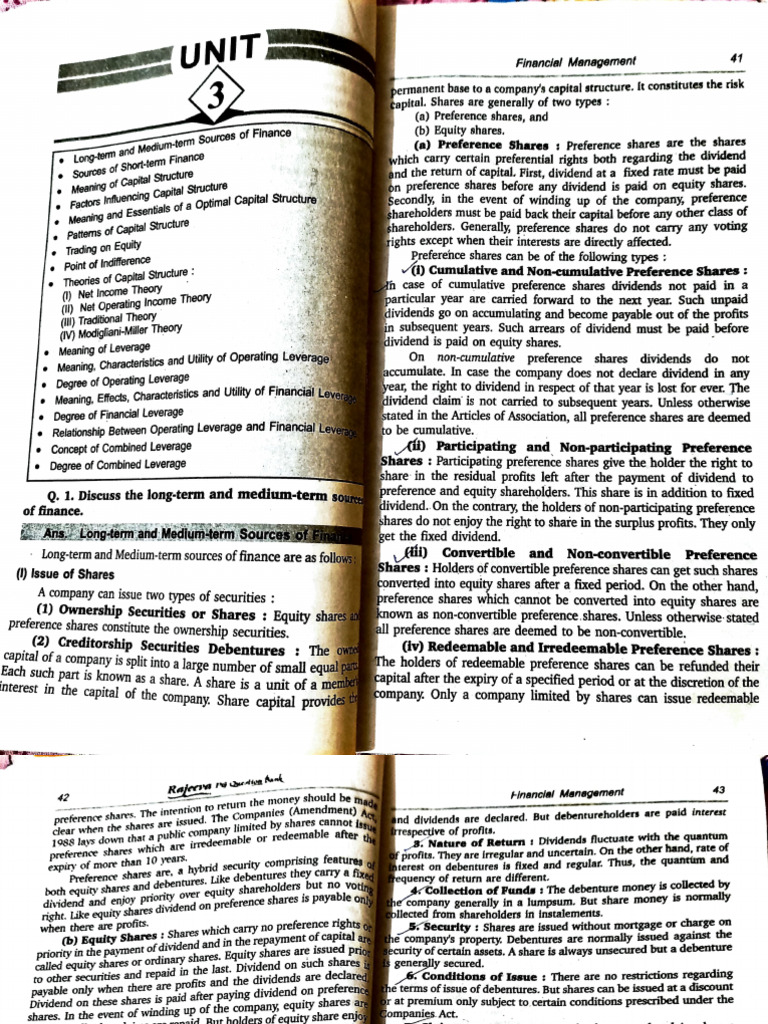 Financial Management Unit 3 | PDF