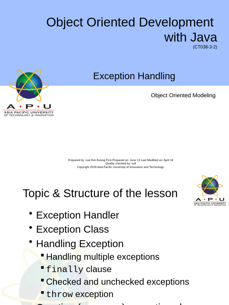 9 0-ExceptionHandling | PDF | Method (Computer Programming) | Java (Programming Language)