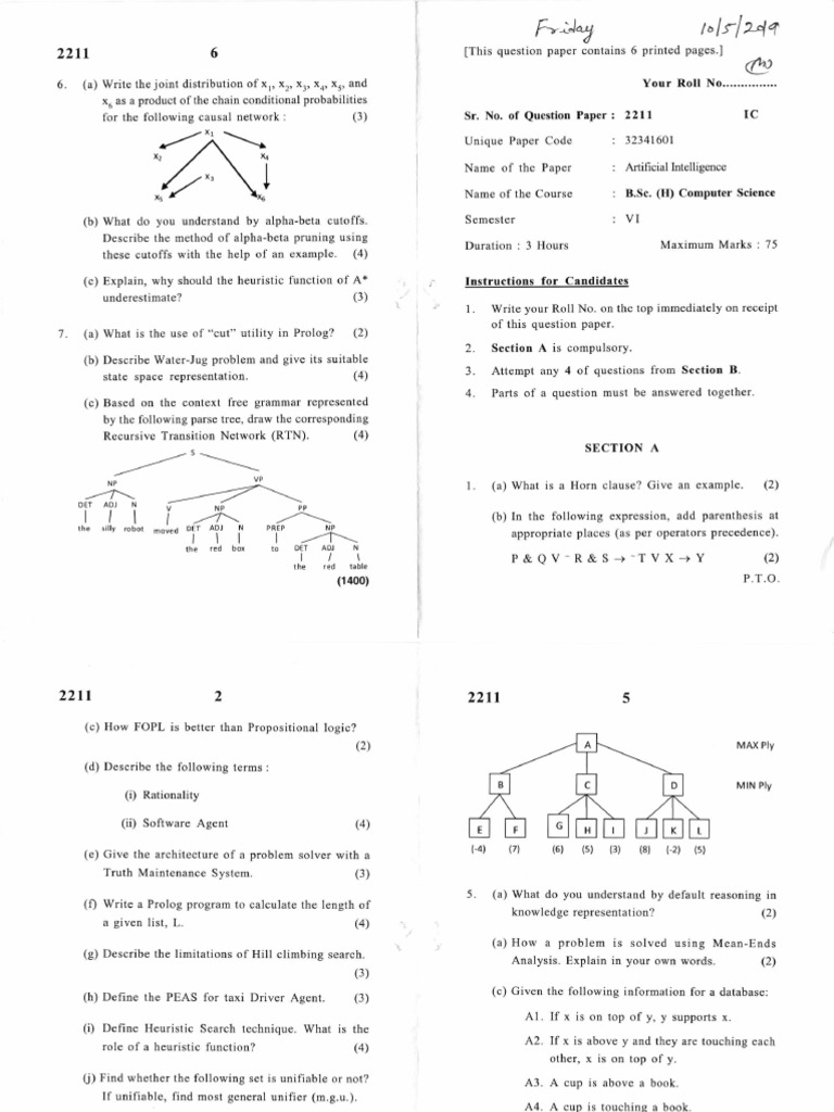 Artificial Intelligence, B.SC (H) - Computer Science, 6 Sem | PDF | Mathematical Logic | Logic