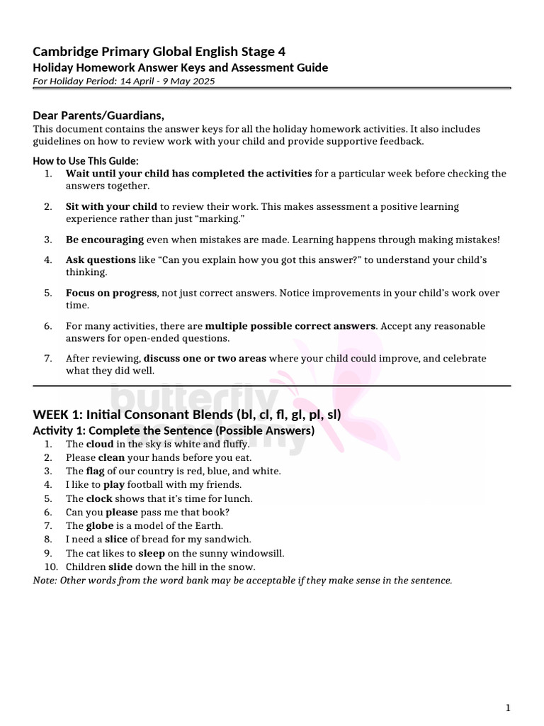 stage-4-answer-key-document | PDF | Linguistics