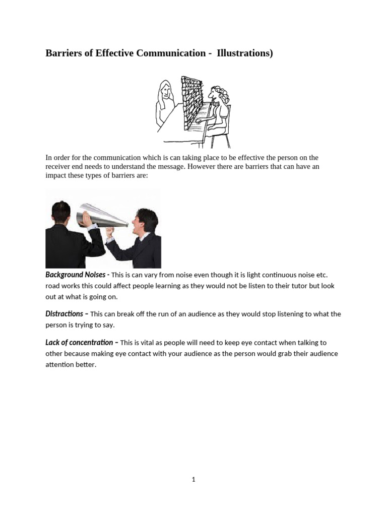 Barriers of Effective Communication-Pictorial | PDF