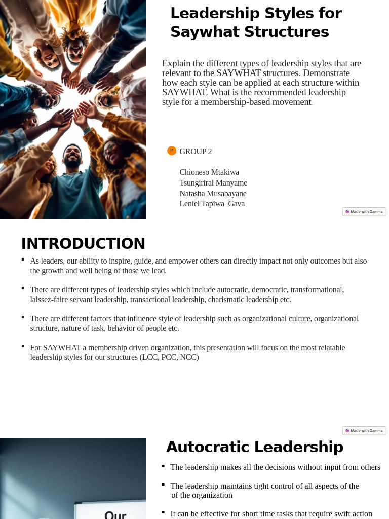 Group 2 Presentation | PDF | Leadership | Transformational Leadership