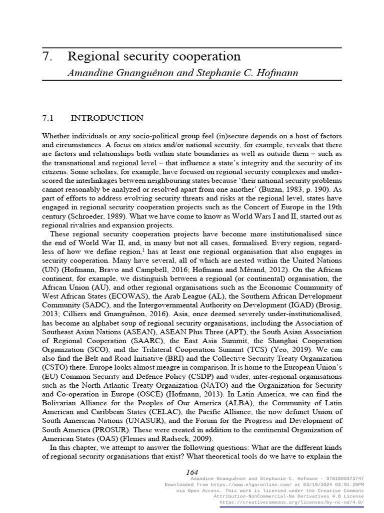 Regional Security Cooperation | PDF | African Union | European Union