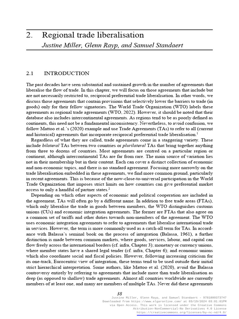Regional Trade Liberalisation | PDF | Commercial Policy | Trade Agreements