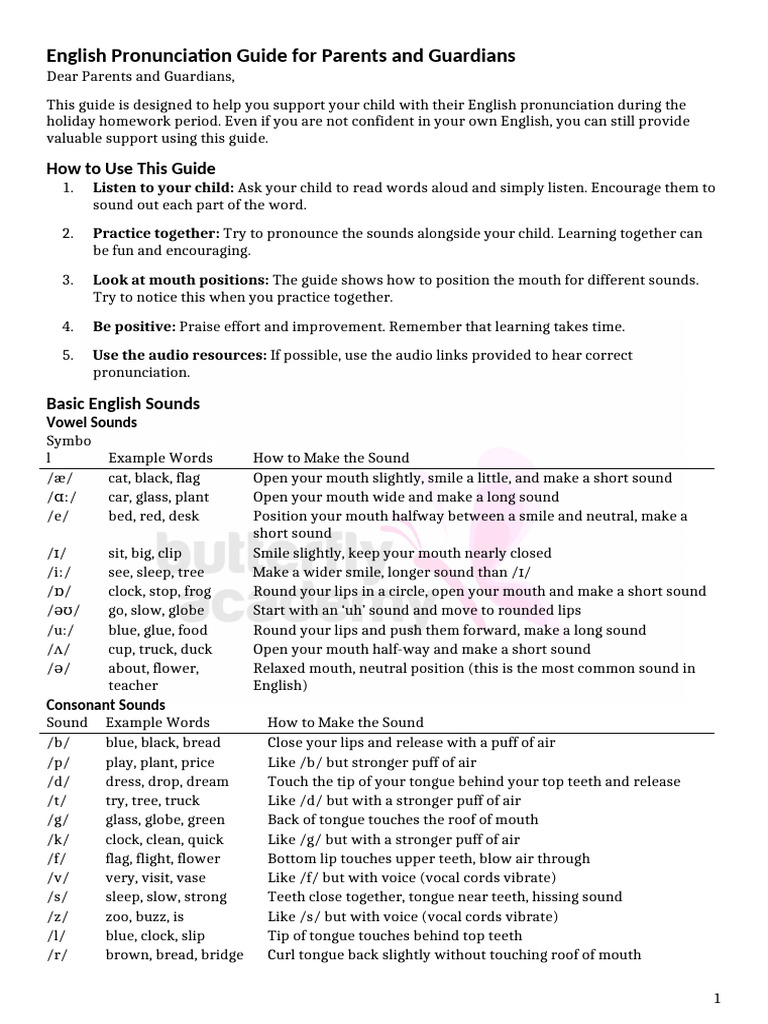 Stage 4 Pronunciation Guide | PDF | Stress (Linguistics) | English Language