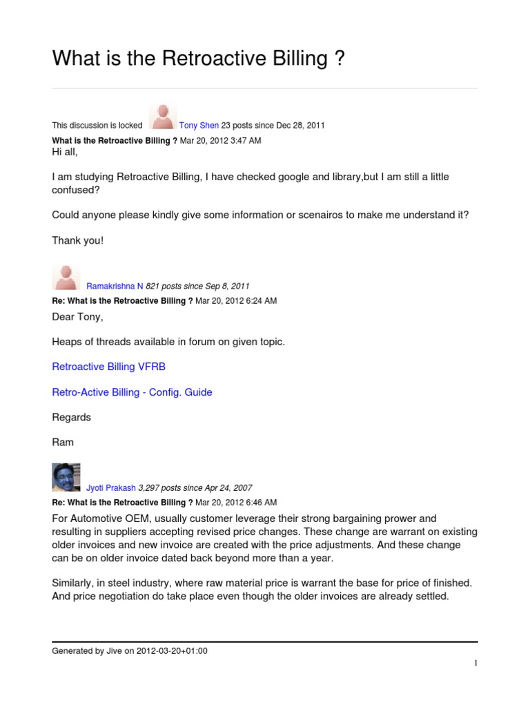 Retro Active Billing | PDF | Invoice | Economies