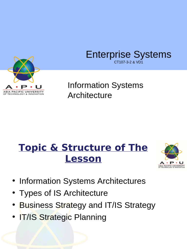 02-Information Systems Architecture | PDF | Strategic Management | Strategic Planning