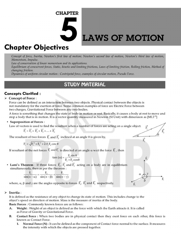 LAWS OF MOTION (F1) | PDF