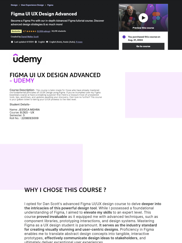 Advanced Figma UI/UX Design Course | PDF | Computing | Design