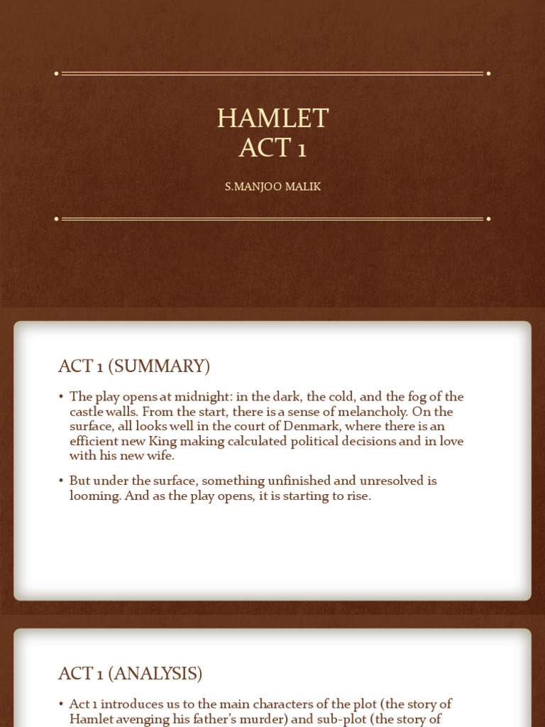 Act 1 Summary and Analysis | PDF