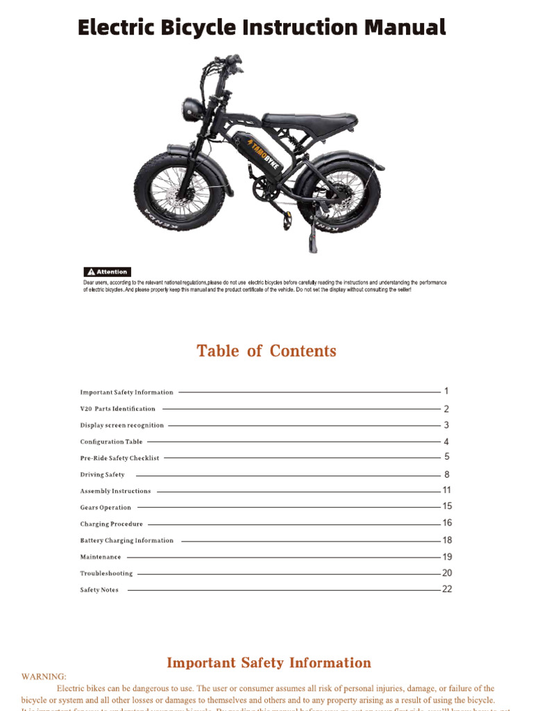 Honeywhale e Bike Manual | PDF | Wheeled Vehicles | Motor Vehicle