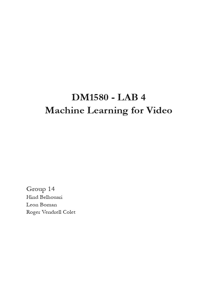 DM1580 - LAB 4 Machine Learning Video | PDF | Principal Component ...