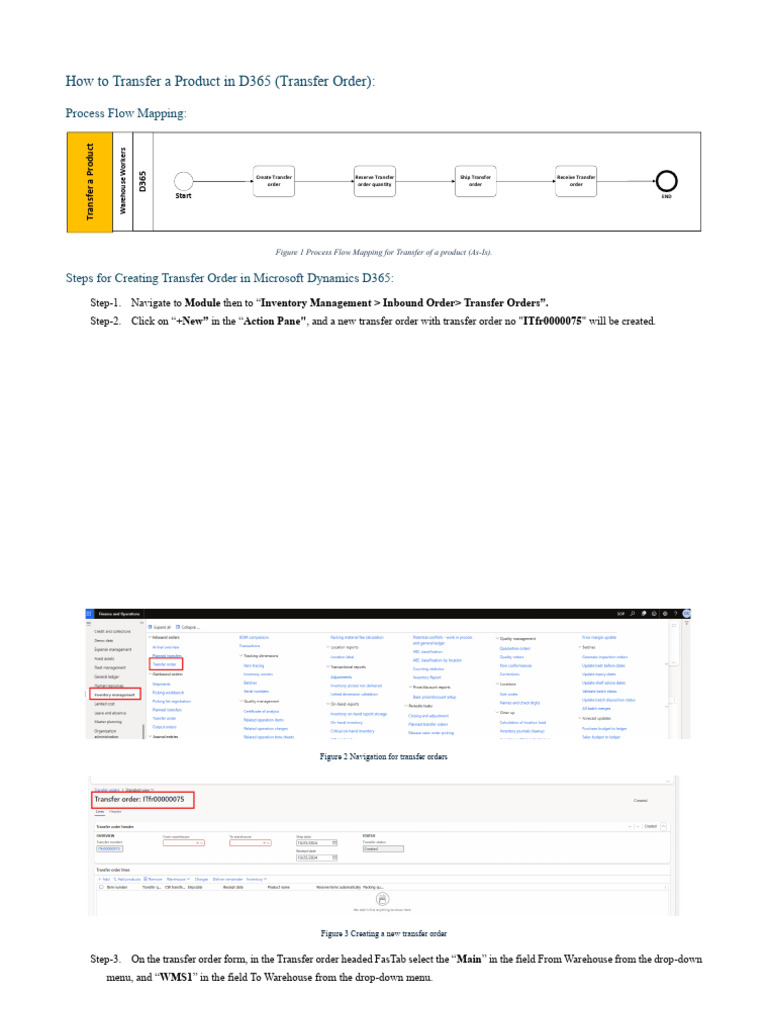 Creating Transfer Orders in D365 | PDF | Warehouse | Operating System ...