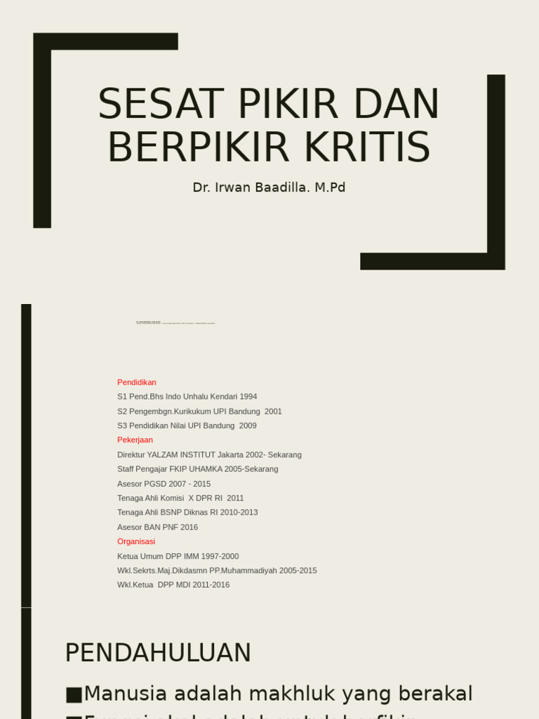 Sesat Pikir Dan Berpikir Kritis | PDF
