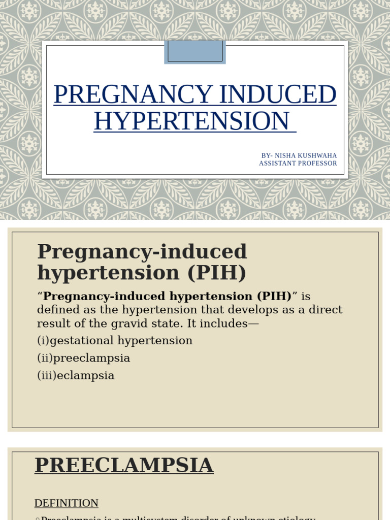Pregnancy Induced Hypertension | PDF | Intravenous Therapy | Hypertension